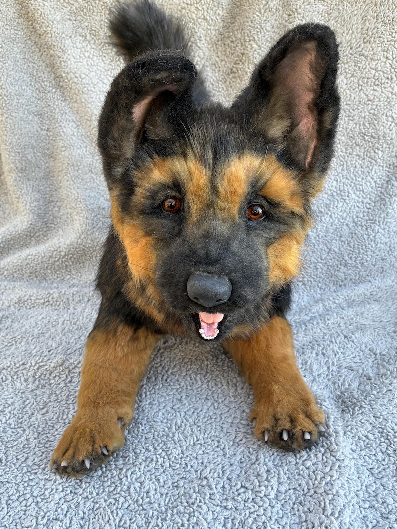 Hand Made German Shepherd Puppy Doll: Realistic Posable Stuffed Animal ...