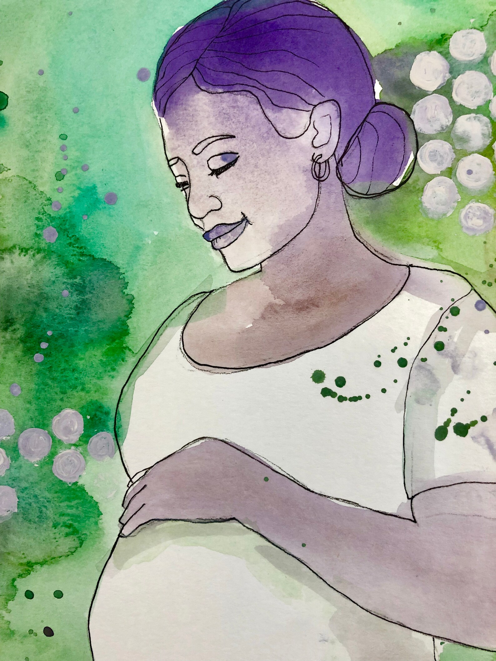 African American Pregnant Woman, Diverse Moms Birth Wall Art, Midwife ...