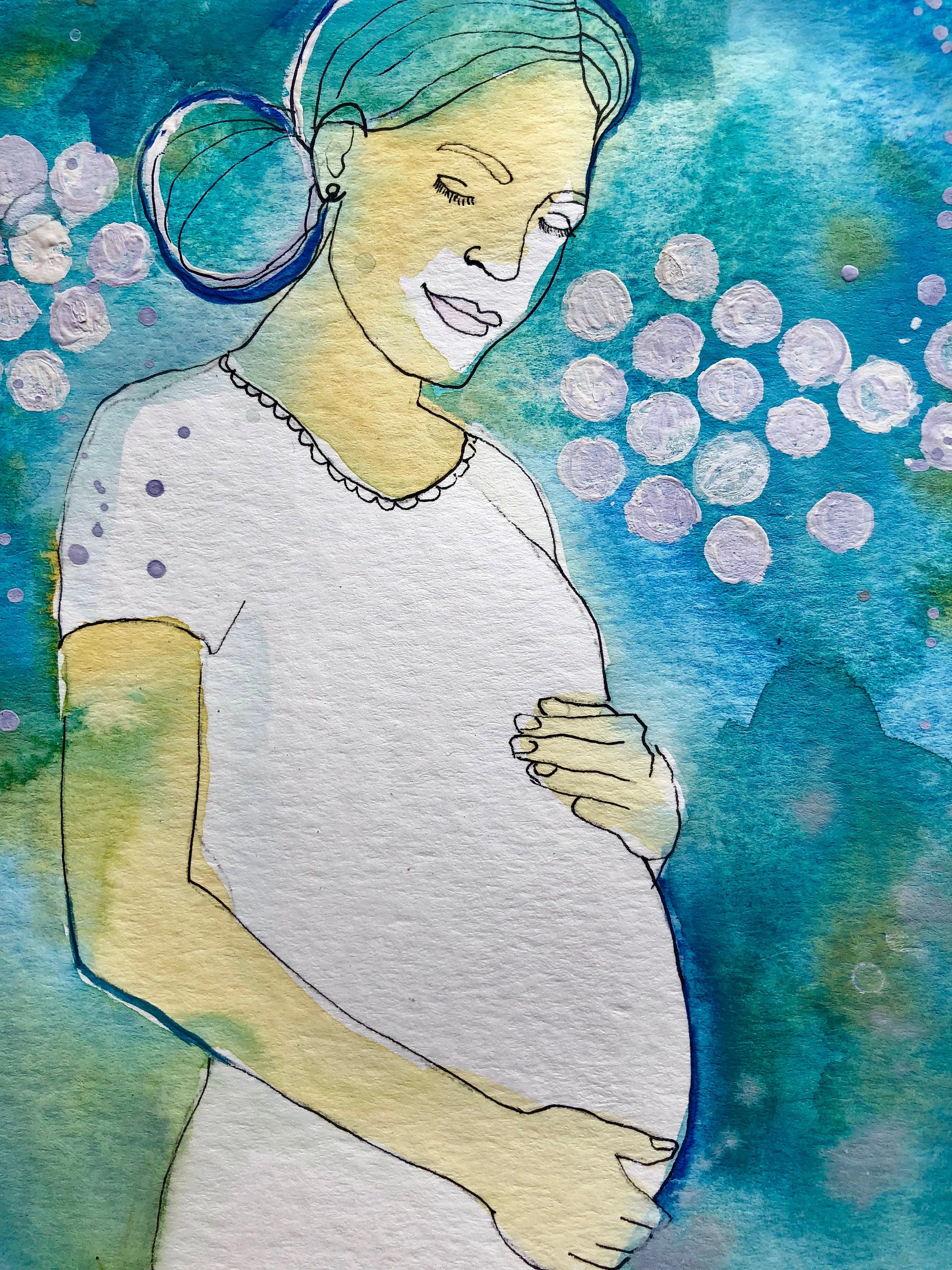 Expecting Mother Art Print on Paper Doula Clinic Decor - Etsy