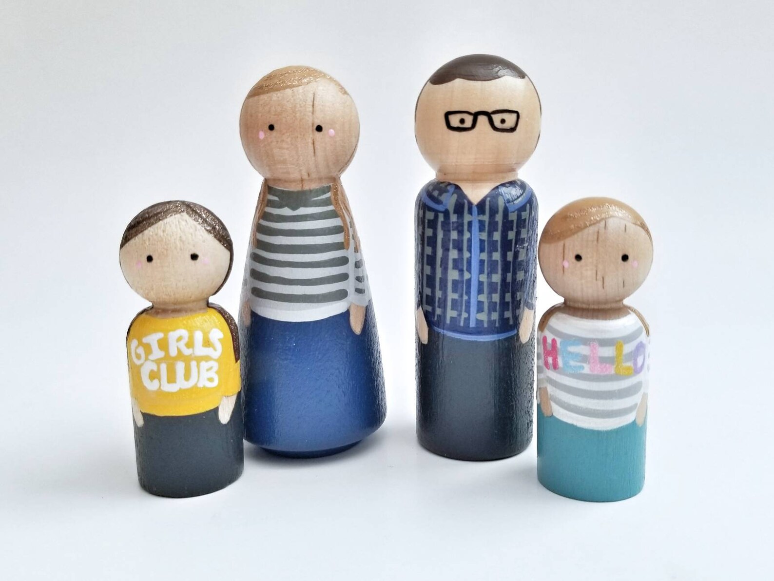 Custom Family Peg dolls | Etsy