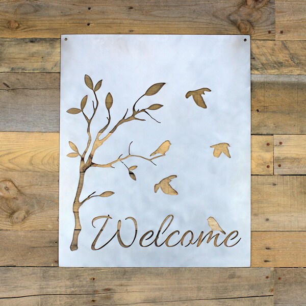 Welcome Sign With Birds - Etsy