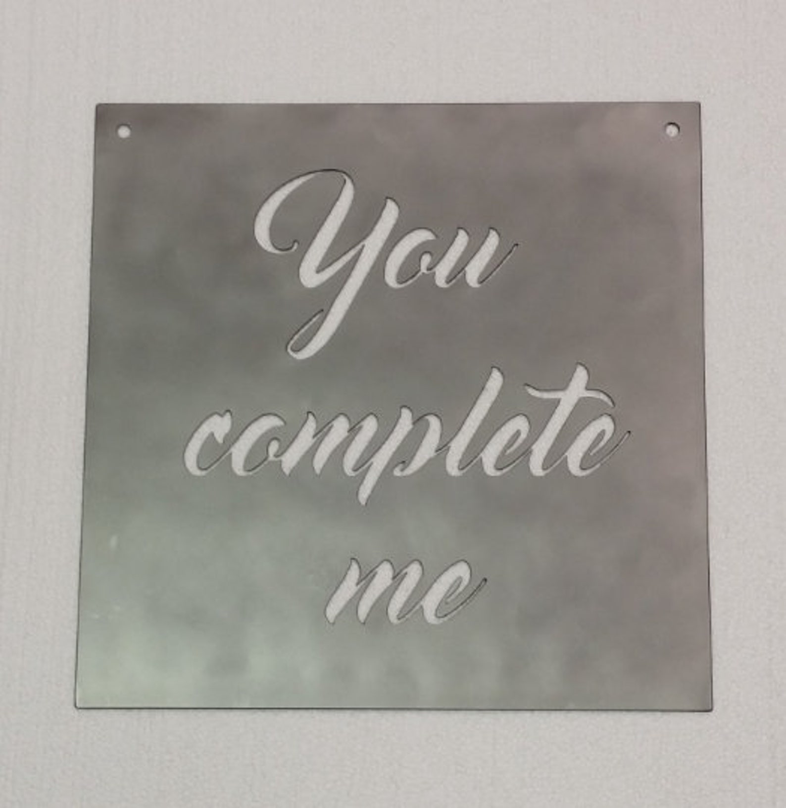 You Complete Me Metal Sign 16 X 16 - Etsy