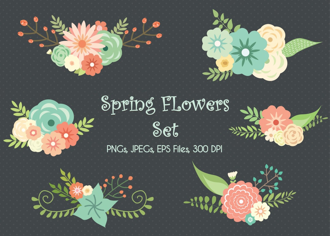 LIMITED TIME, Wedding Floral Clipart, Flower Clipart, Scrapbook Flowers ...