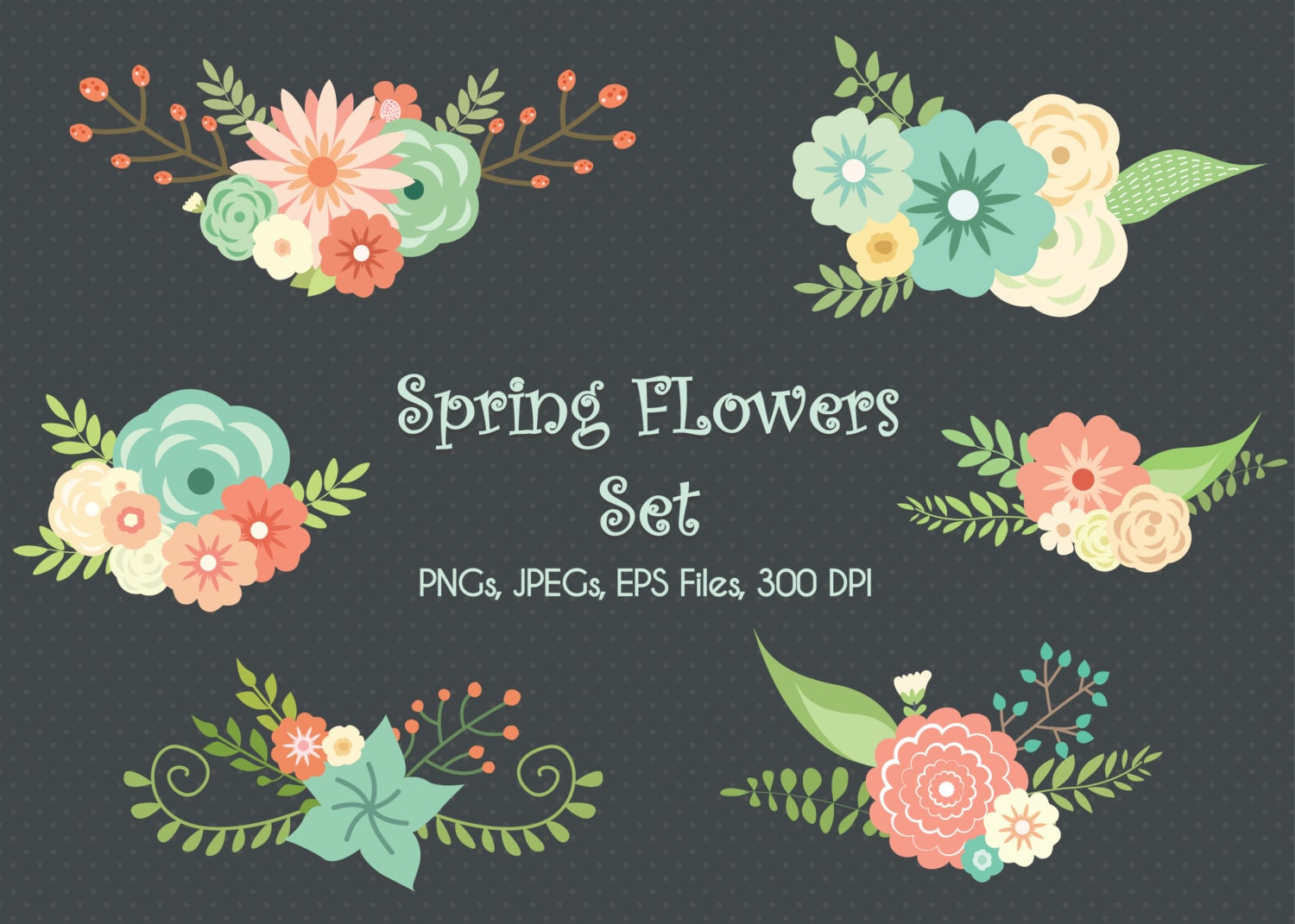 LIMITED TIME, Wedding Floral Clipart, Flower Clipart, Scrapbook Flowers ...