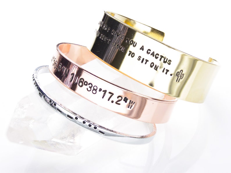 Custom Cuff Bracelet / Sterling Silver / Personalized Stamped - Etsy