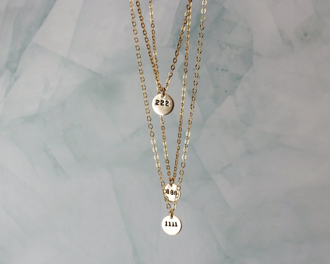 Personalized Angel Number Necklace | Guardian Lucky Numbers | Gold Fill ...