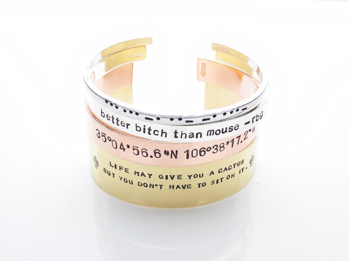 Custom Cuff Bracelet / Sterling Silver / Personalized Stamped - Etsy