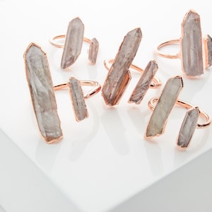 Open Double Quartz Point Ring / Electroformed Ring / Open Band Ring ...