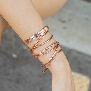 Custom Cuff Bracelet / Sterling Silver / Personalized Stamped Bangle ...