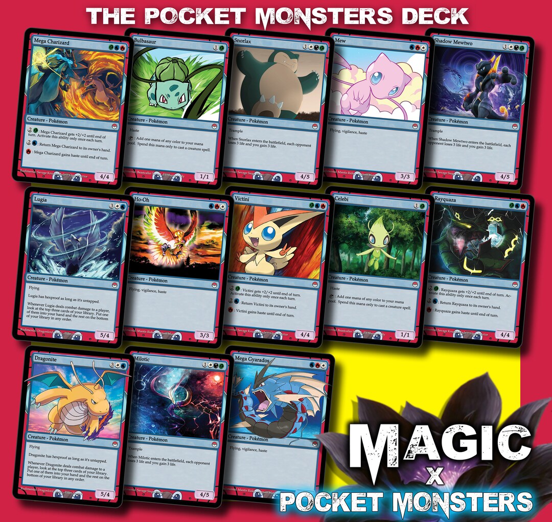 The Pocket Monsters Deck - Magic Trading Cards - Complete Standard ...