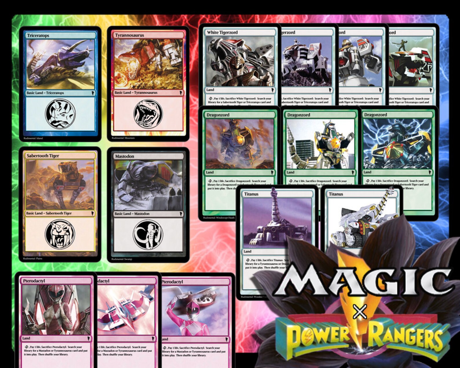 The Mighty Morphin Deck Power Rangers Magic Trading Cards | Etsy