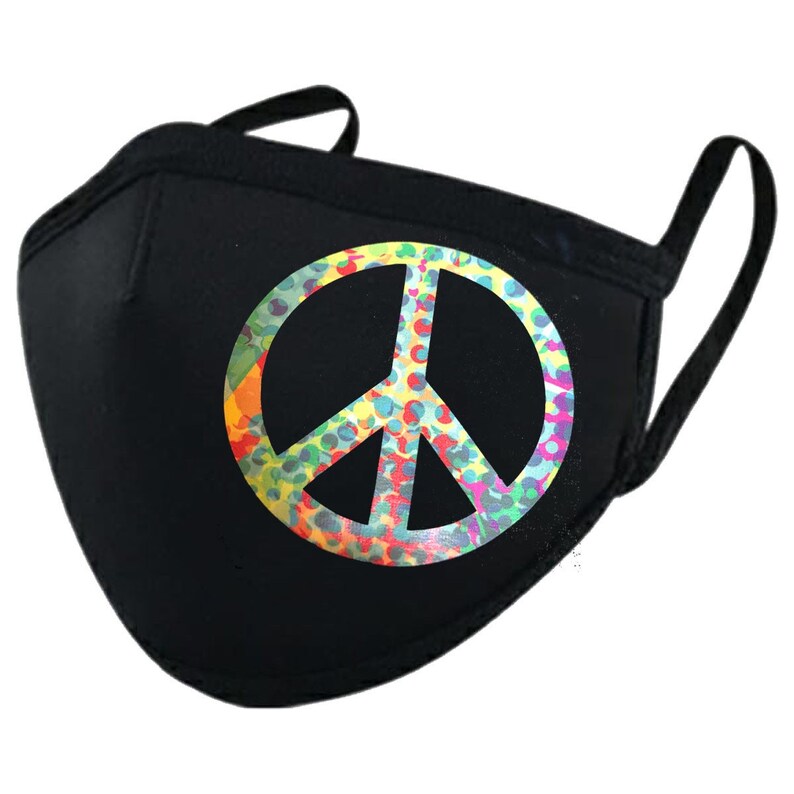 Wear Your Mask Multicolored Peace Sign Available in Adult or - Etsy