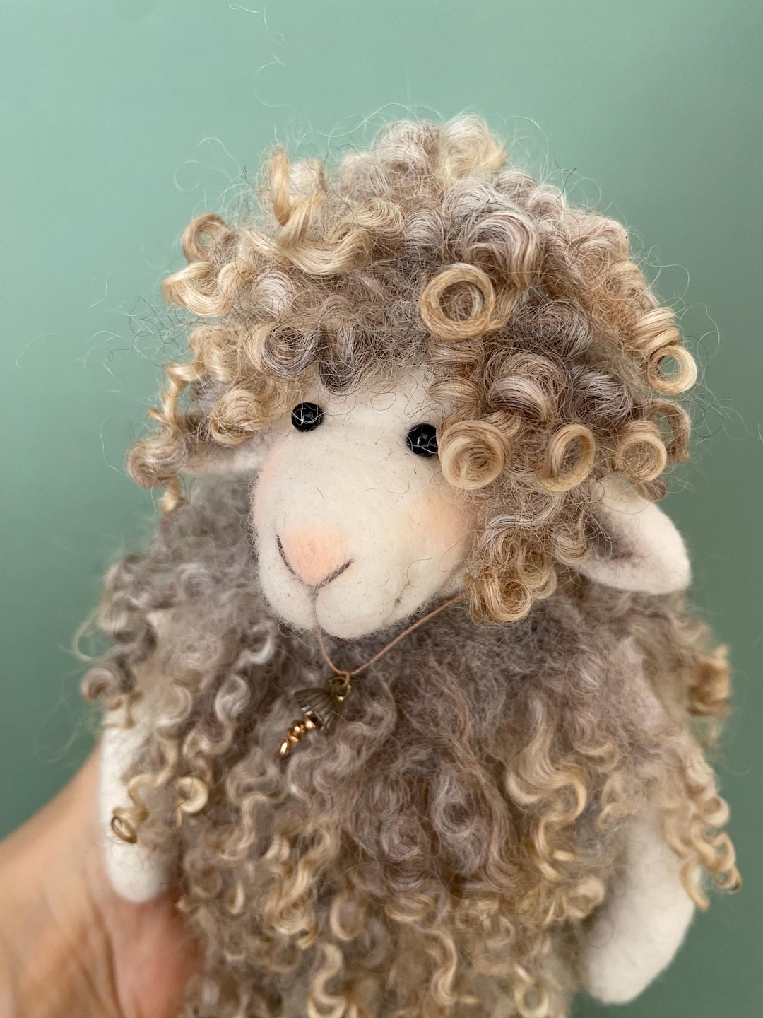 Felted Sheep Toy Natural Fleece Sheep Curly Sheep Eco-friendly Toy ...