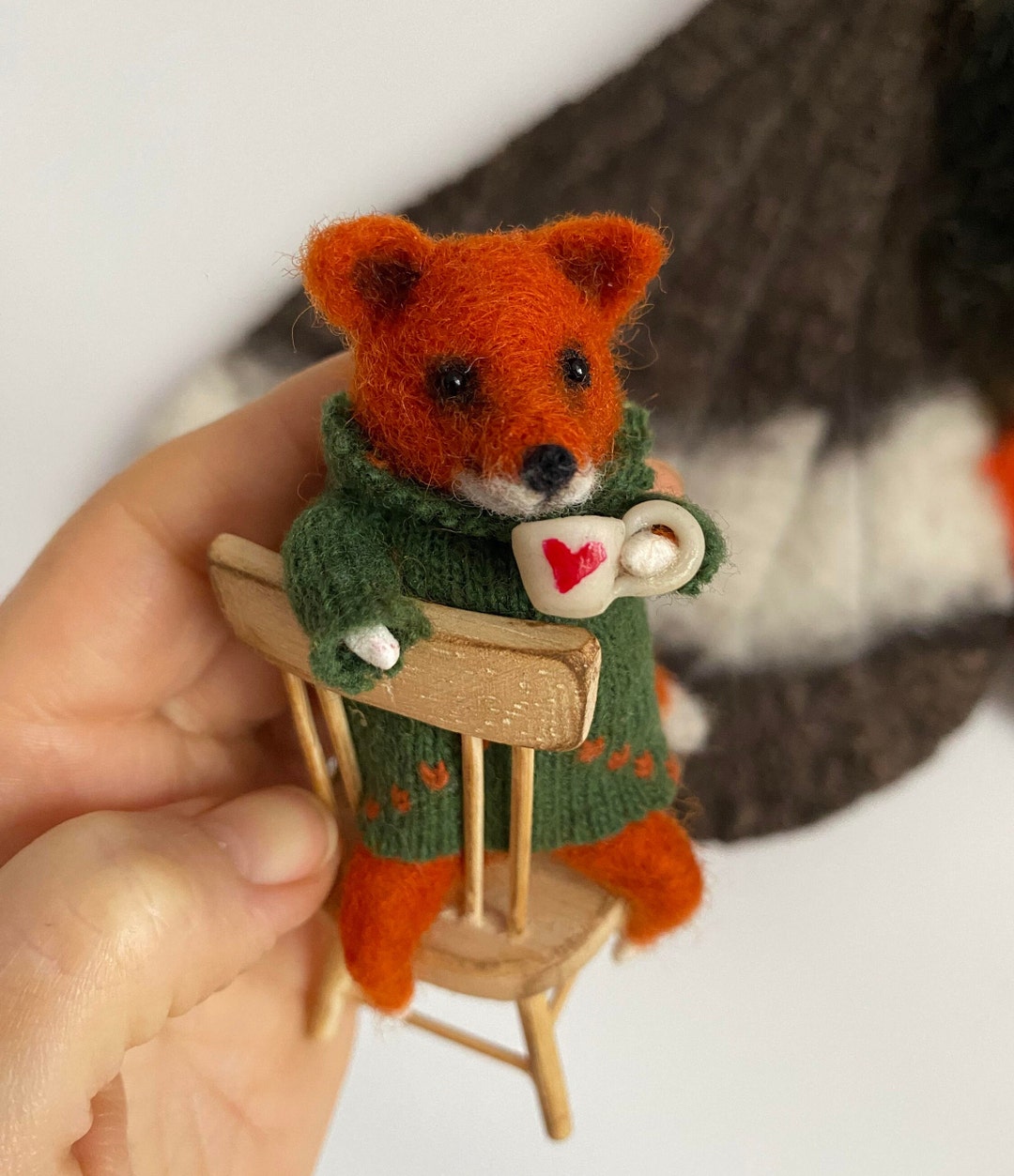 Fox, Baby Fox, Felted Fox, Felted Animal, Fox Toy, Gift for Coffee ...