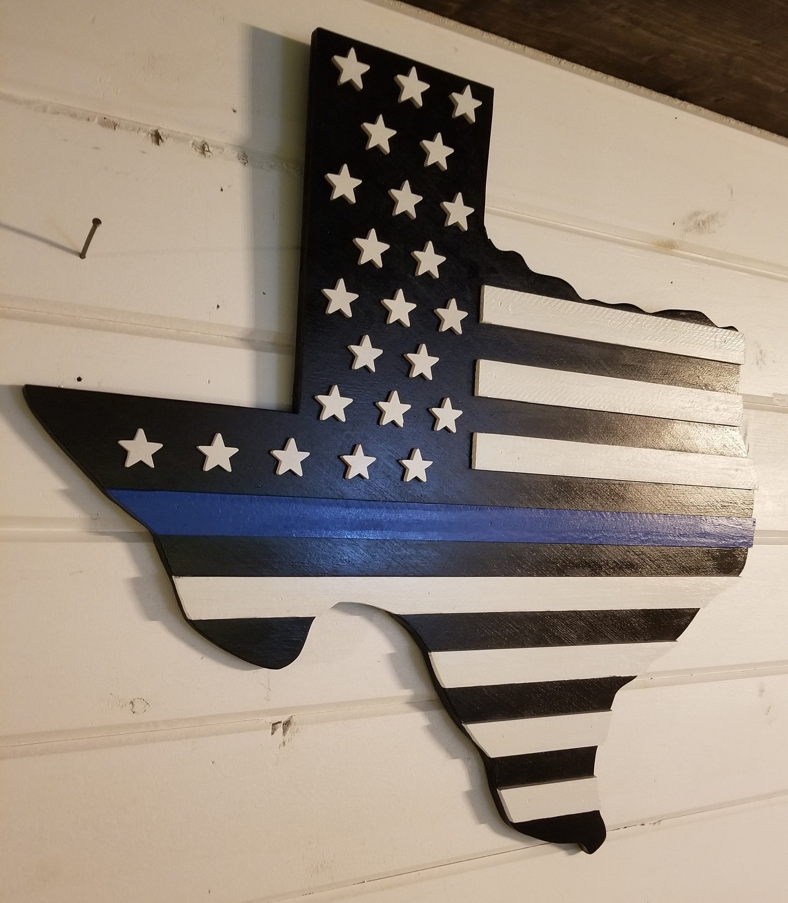 Thin Blue Line 3D Police Flag Texas Sign All States - Etsy