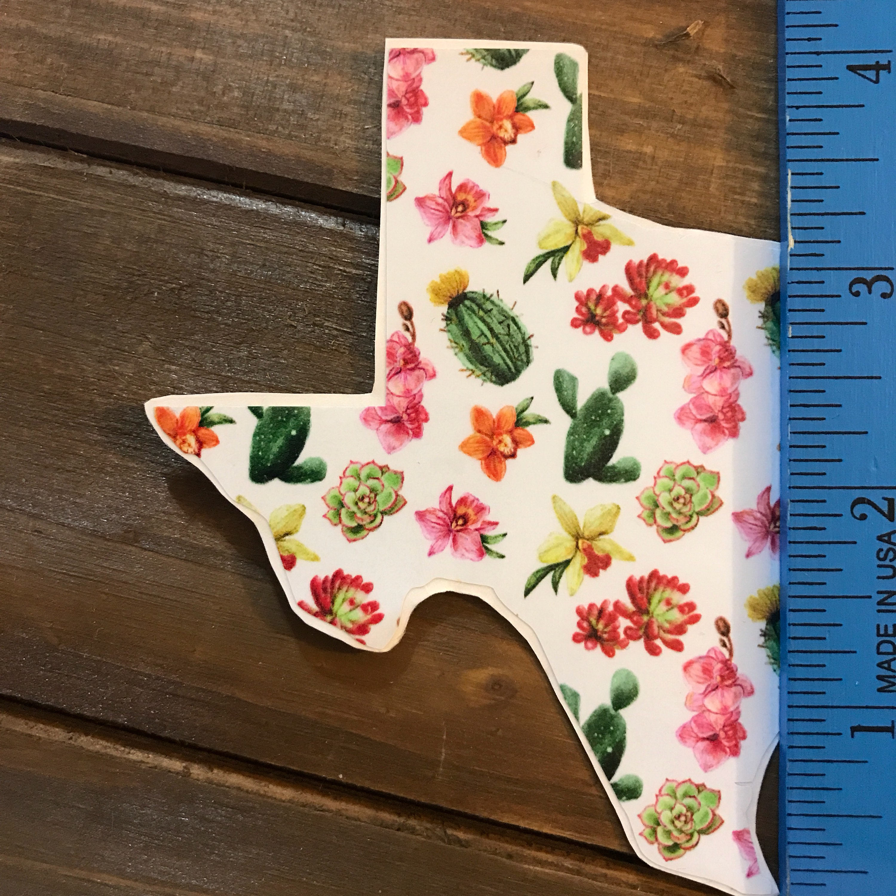 Cactus-floral-succulent Texas State Decal | Etsy