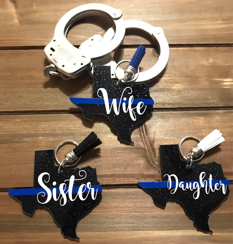 Police Officer's Wife-sister-daughter Thin Blue Line-back | Etsy