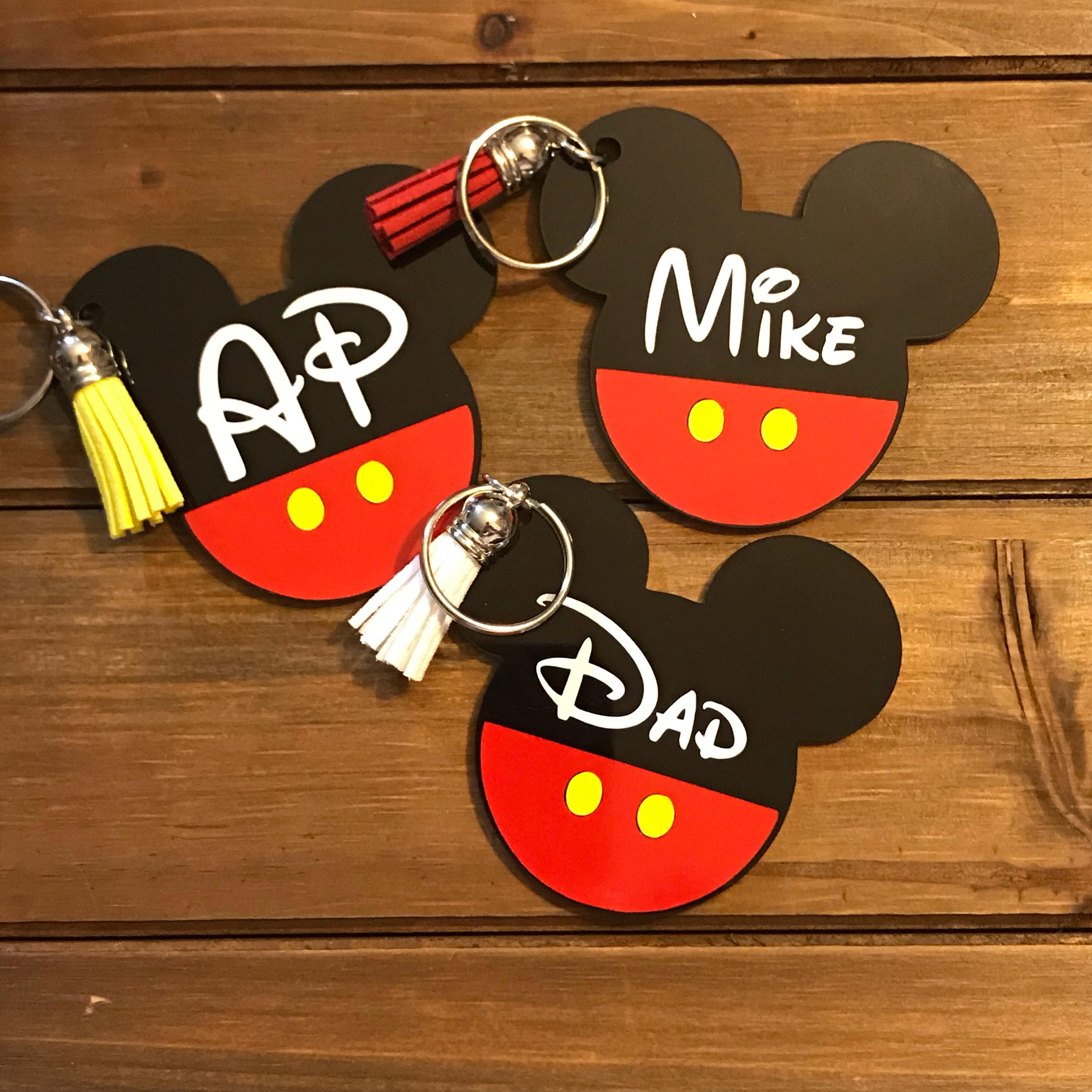 Personalized Mickey Mouse Inspired Tassel Keychain-annual | Etsy