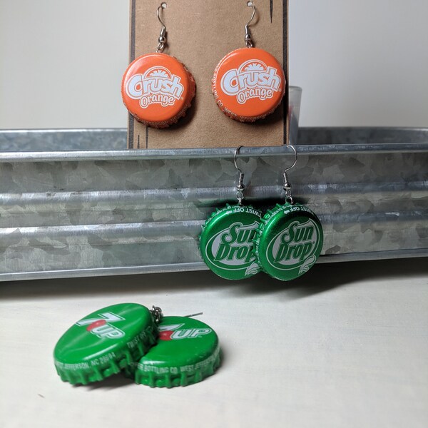 Bottle Cap Earrings - Etsy