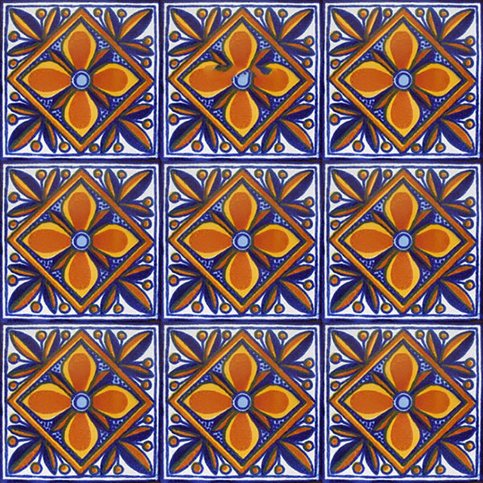 80 4x4 Mexican Talavera Ceramic Tiles Puebla | Etsy