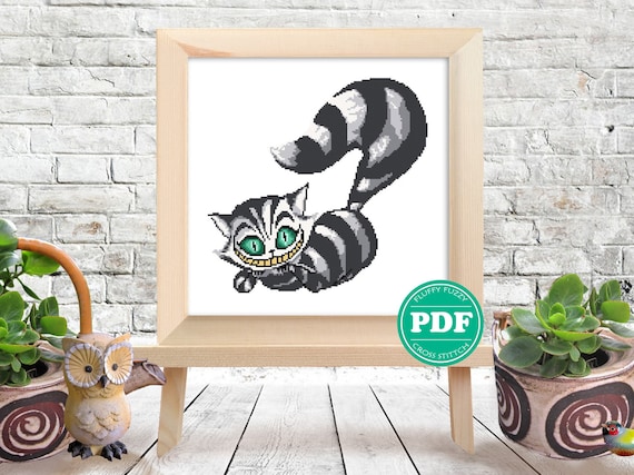 Cheshire Cat Cross Stitch Pattern Funny Animal Pattern Alice - Etsy