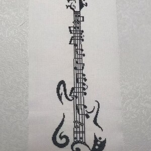 Guitar Cross Stitch Pattern Music Monochrome Pattern Musical Instrument ...