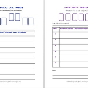 Blank Tarot Spreads Template: Create 6-card & 8-card Layouts (PDF) - Etsy