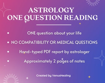One Question Astrology Chart Reading - Etsy