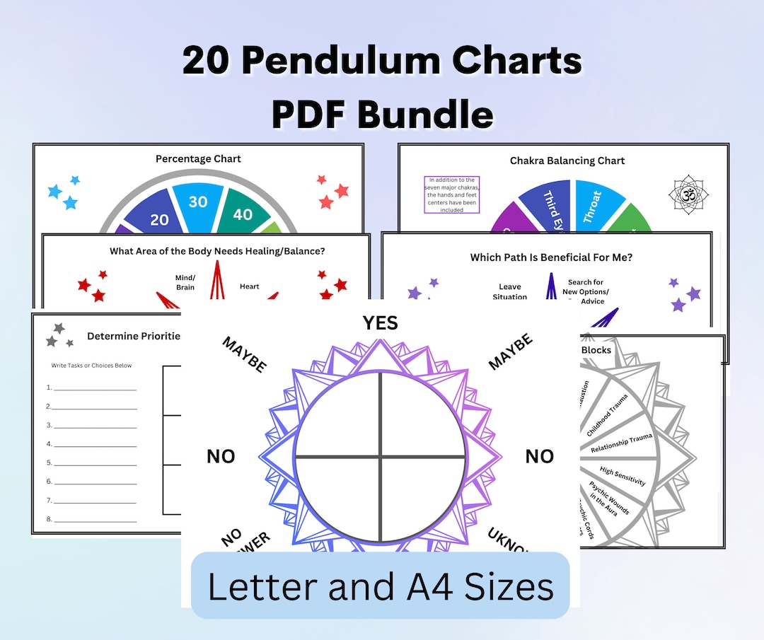 20 Pendulum Charts PDF | 20 Dowsing Charts | Letter & A4 - Etsy