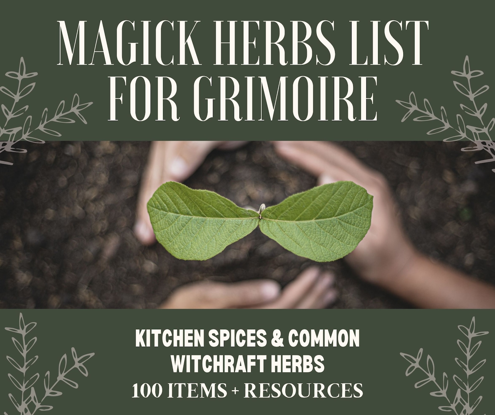 100 Magick Herbs - Common Magical Plants Grimoire Printable (9 Page PDF ...