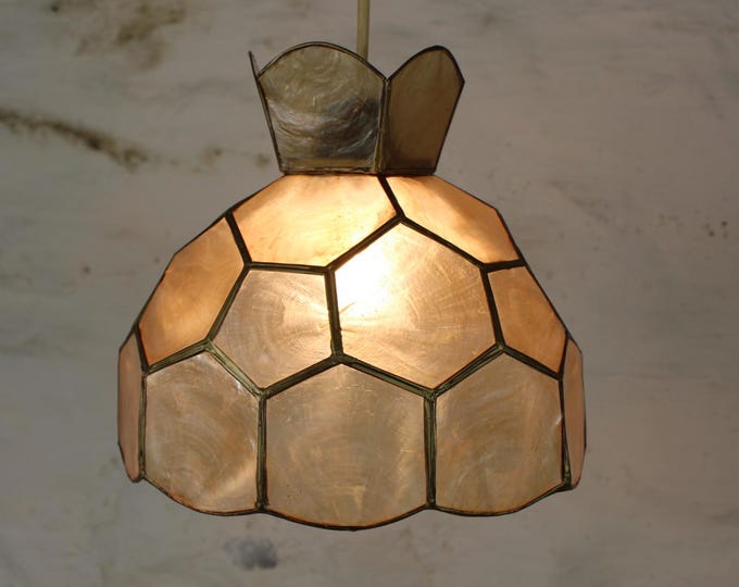 Small Capiz Shell Lampshade, Capiz Shell Ceiling Light, Pendant Light ...