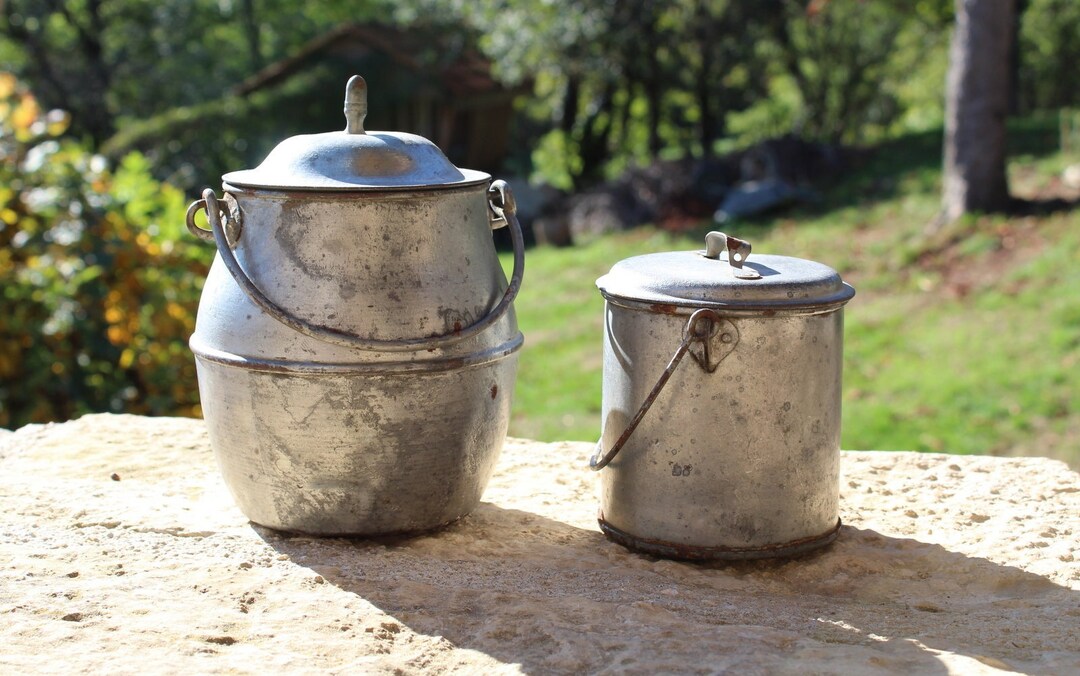 Vintage French Metal Lunch Boxes: Farmhouse Decor, Military Canteens ...