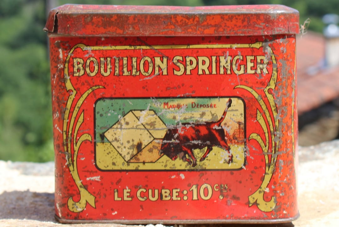 Vintage French Tin, Stock Cube Tin, Bouillon Springer, French Kitchen ...