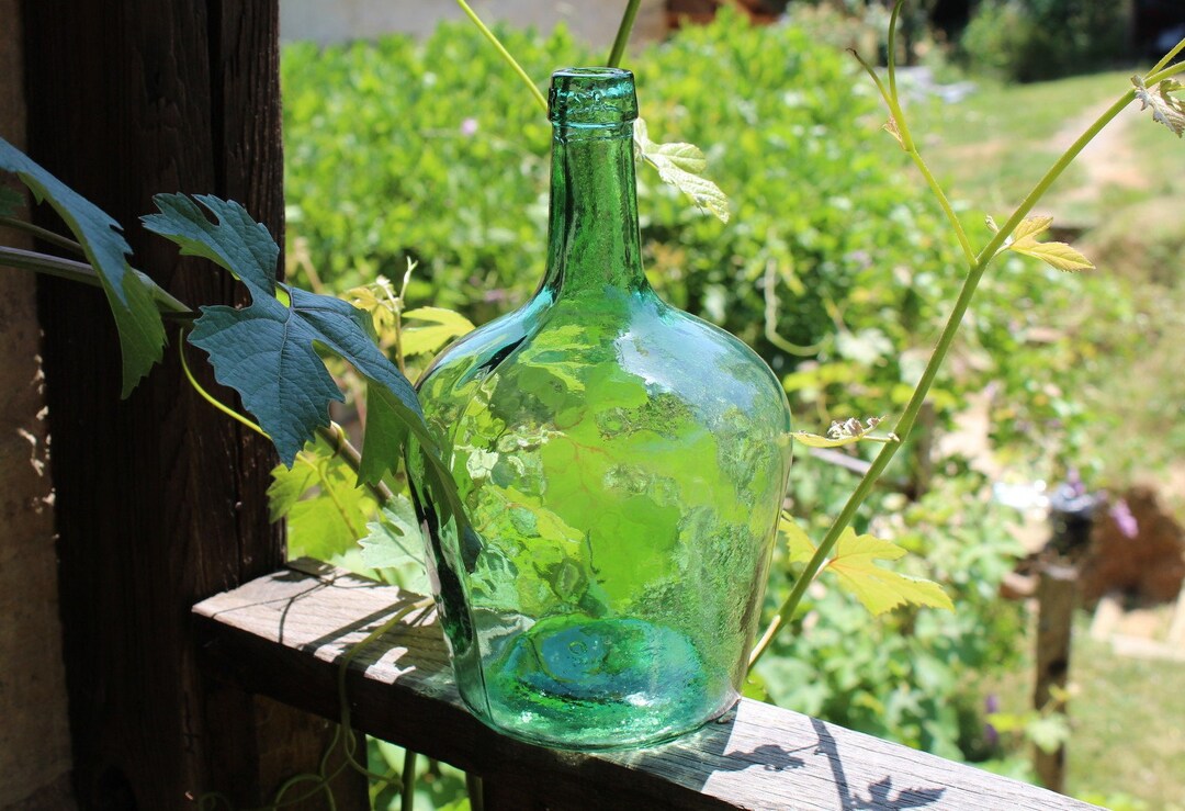 Vintage Bottle, 2ltr Viresa Bottle, Spanish Bottle, Green Glass Bottle ...