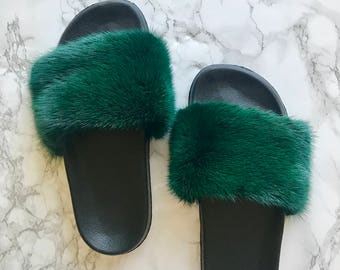 Fluffy slides | Etsy