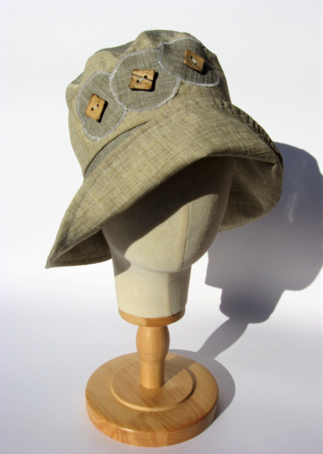 Bucket Hat Beige, Floppy Spring Autumn Hat, Handmade Hat, Size Small 21 ...