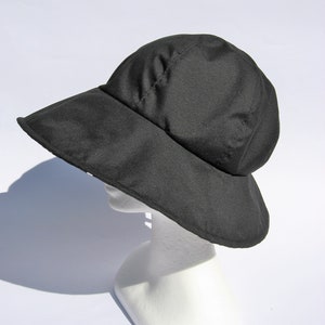 Women Rain Hat Black Lightweight Waxed Large Brim Rain Hat | Etsy