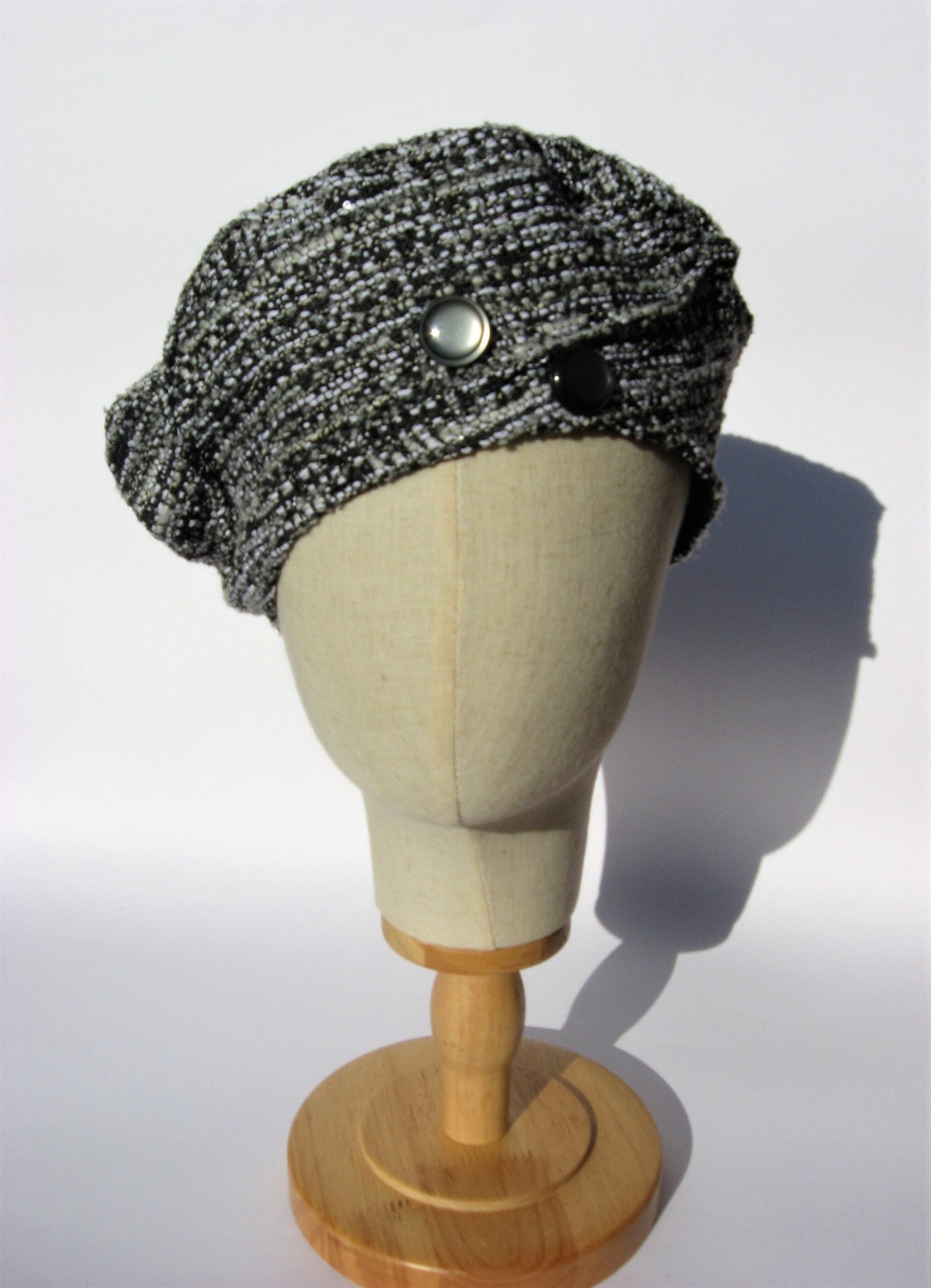 French Tam Beret, Lightweight Tartan Cotton Basque Beret, Modern Comfy ...