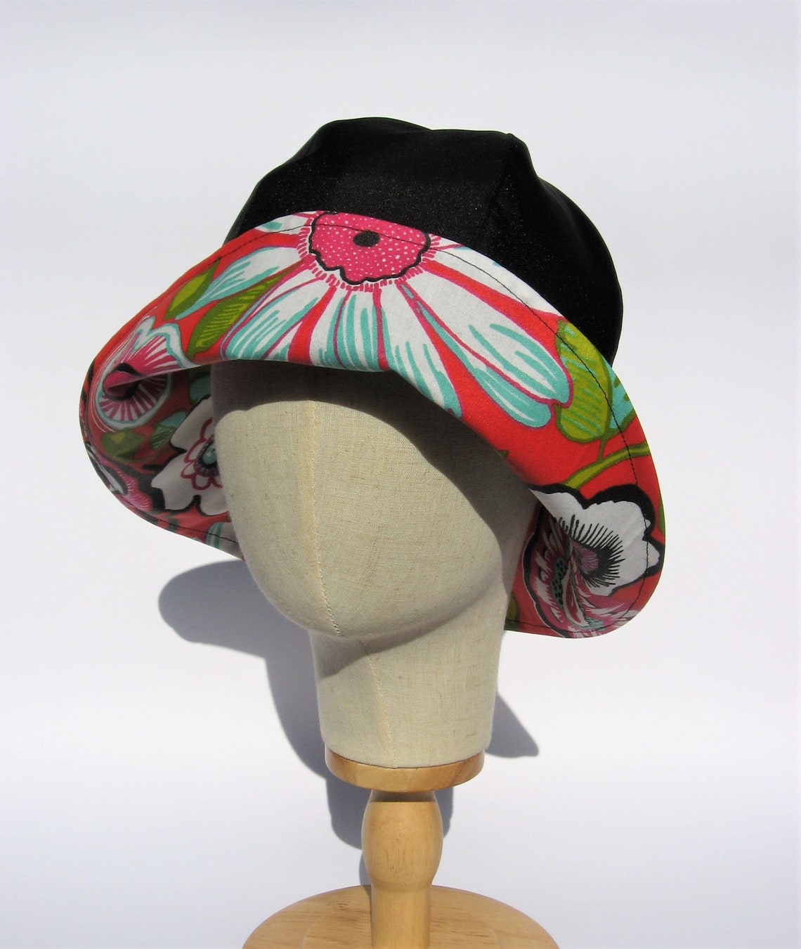 Women Rain Hat Black Lightweight Waxed Large Brim Rain Hat - Etsy