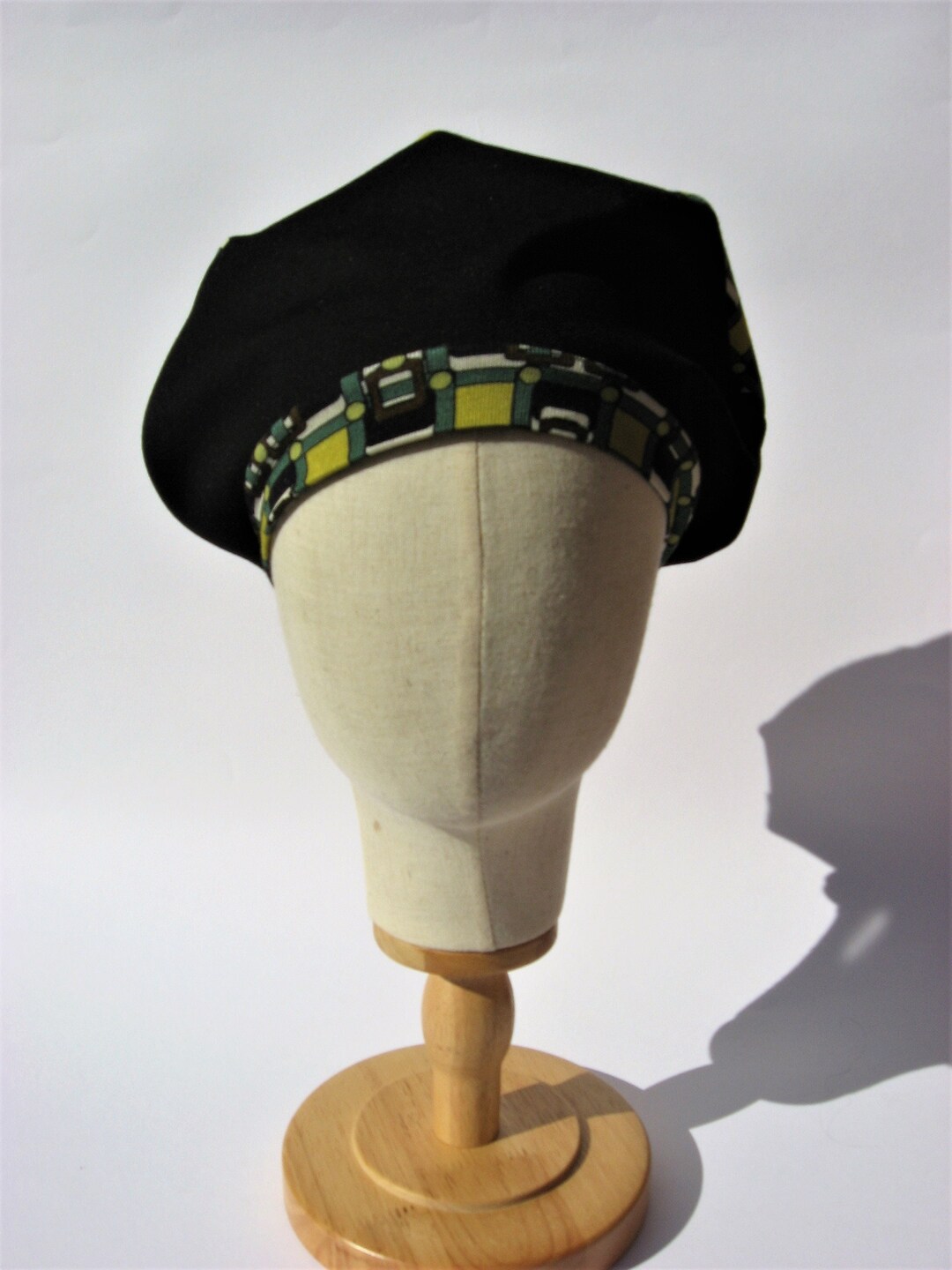 French Beret, Black Yellow Tam Beret, Basque Beret Minimal, French ...