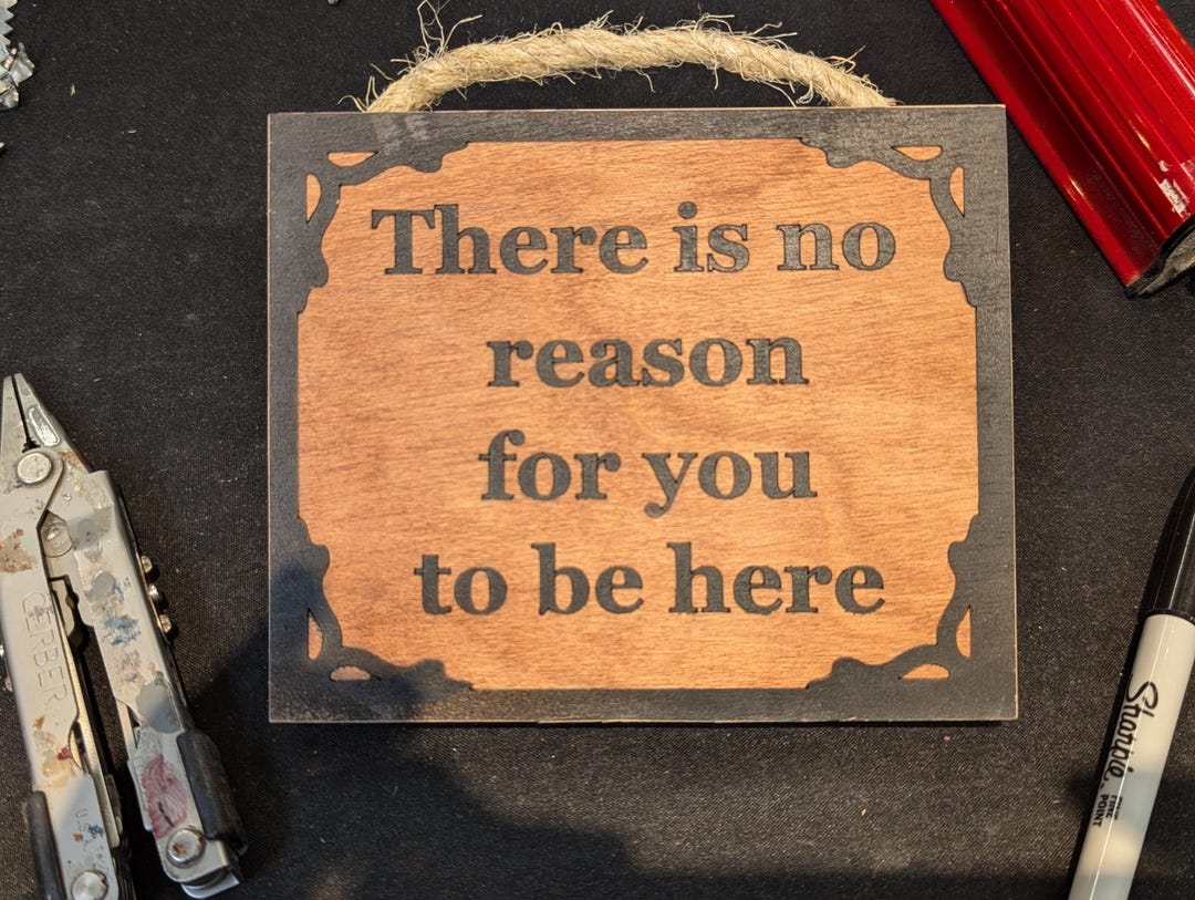 There's No Good Reason for You to Be Here; Wooden Door Hanging Sign - Etsy