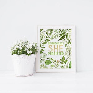 Nevertheless She Persisted Wall Print. Feminist Poster - Etsy