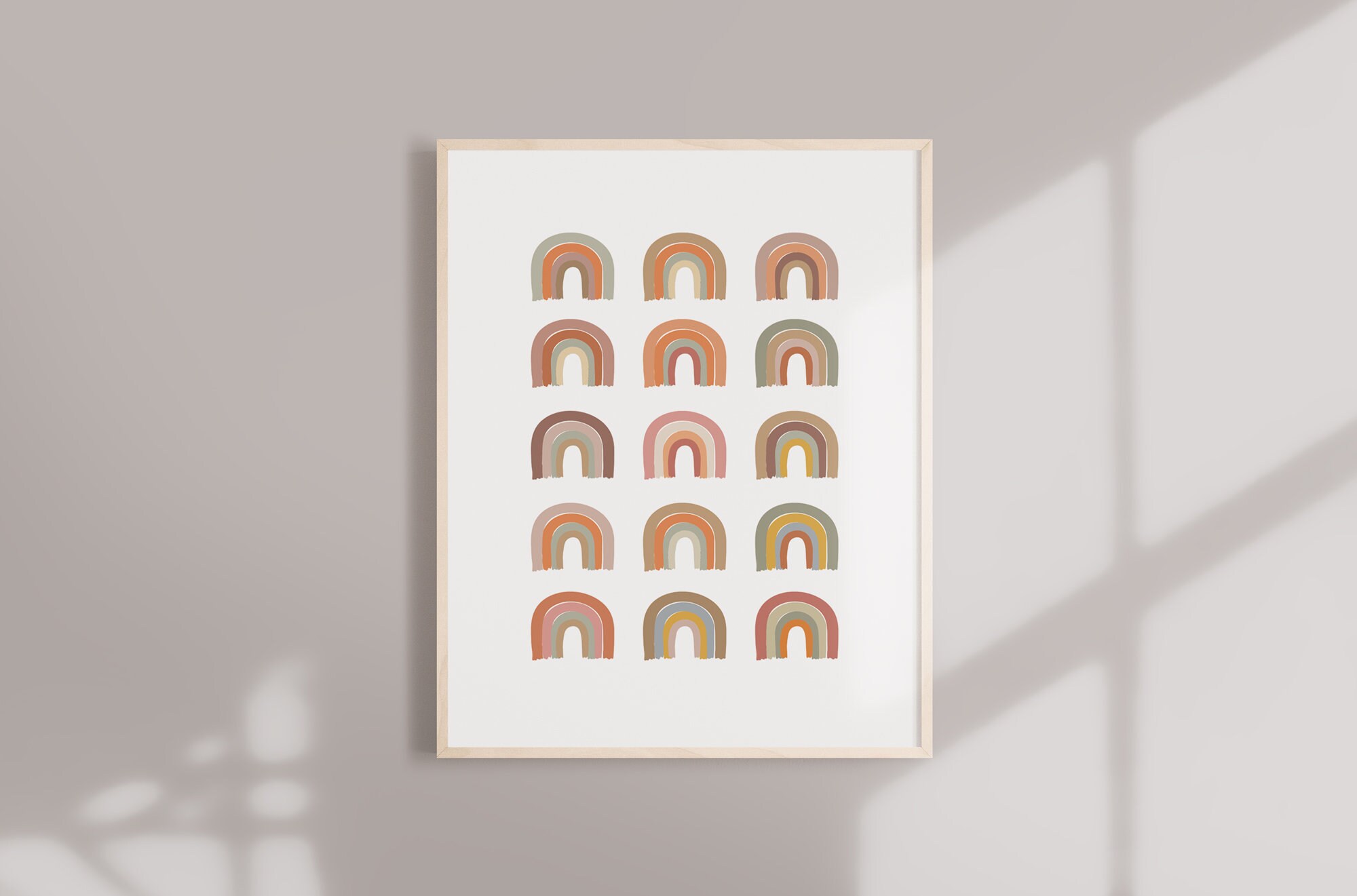 Neutral Rainbow Print Earthy Rainbow Art Modern Minimal Art - Etsy