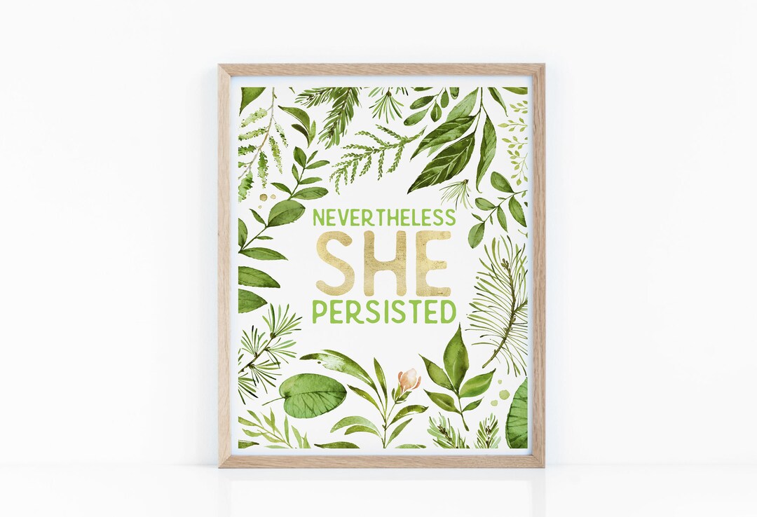 Nevertheless She Persisted Wall Print. Feminist Poster - Etsy