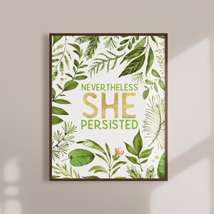 Nevertheless She Persisted Wall Print. Feminist Poster - Etsy