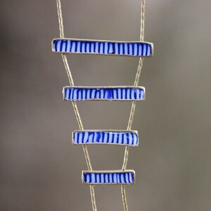 Double Sided Gold Blue Orange Necklace, Pyramid Necklace, Gift for ...