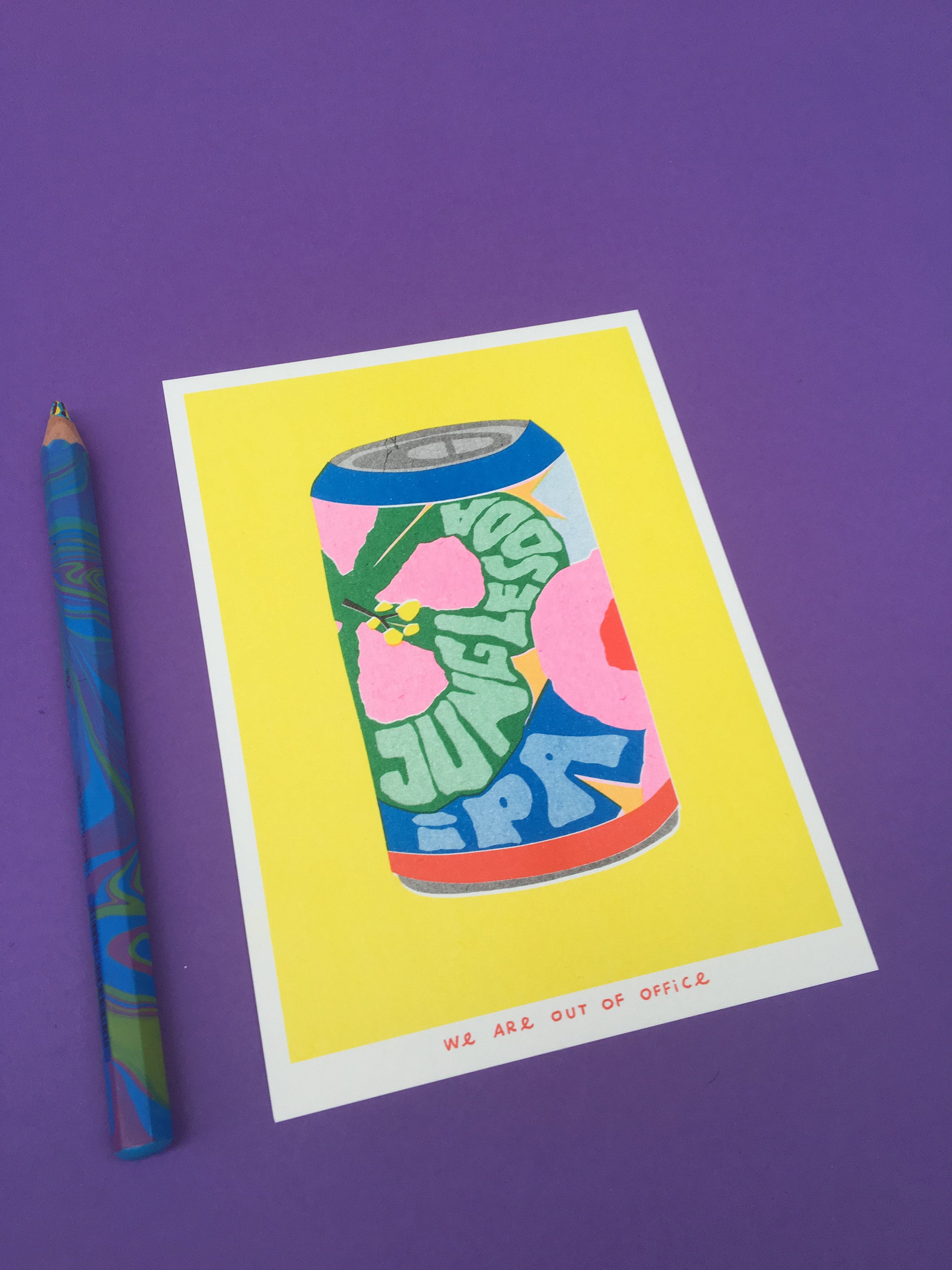 A Risograph Print of a Can of Jungle Soda IPA - Etsy