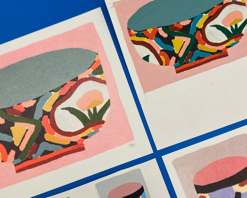 A Painted Bowl Risograph Print - Etsy