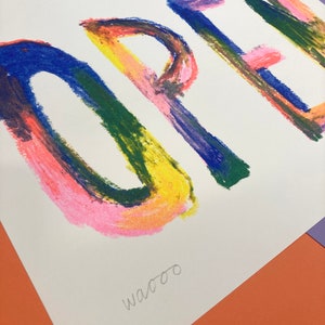 A 30 X 40 Cm Riso Print of an Open Sign - Etsy