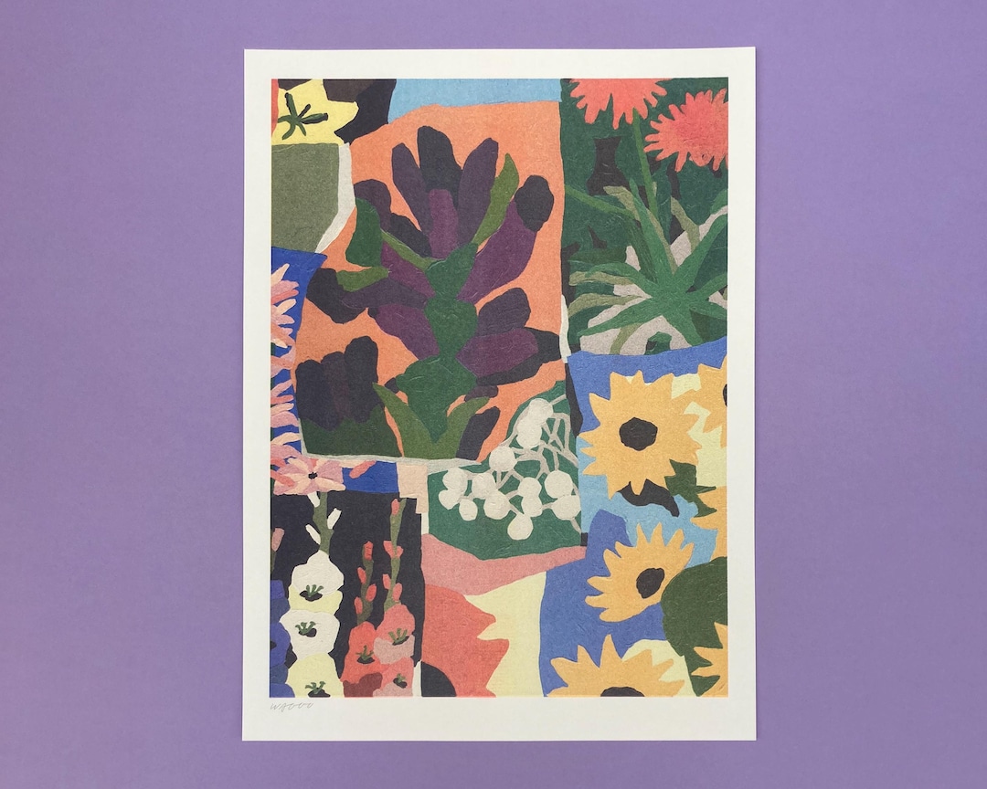 A 30X40 Cm Risograph Print of Flowers Titled Tominokoji-dori #3 - Etsy